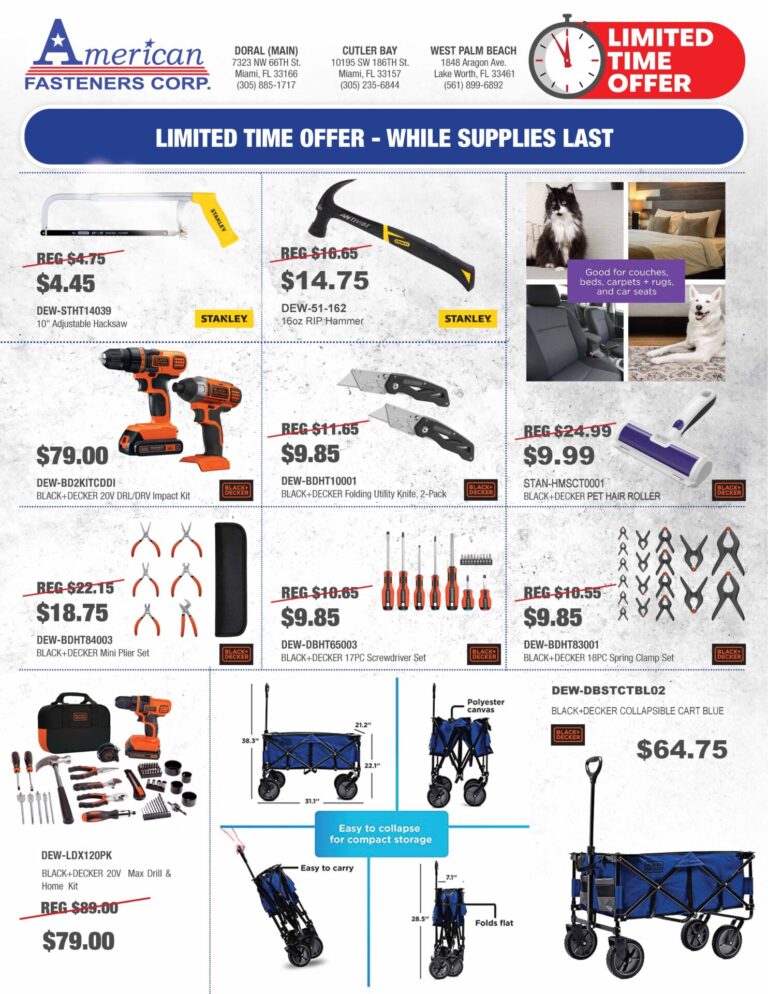 Catalog and Promotions – American Fasteners Corp